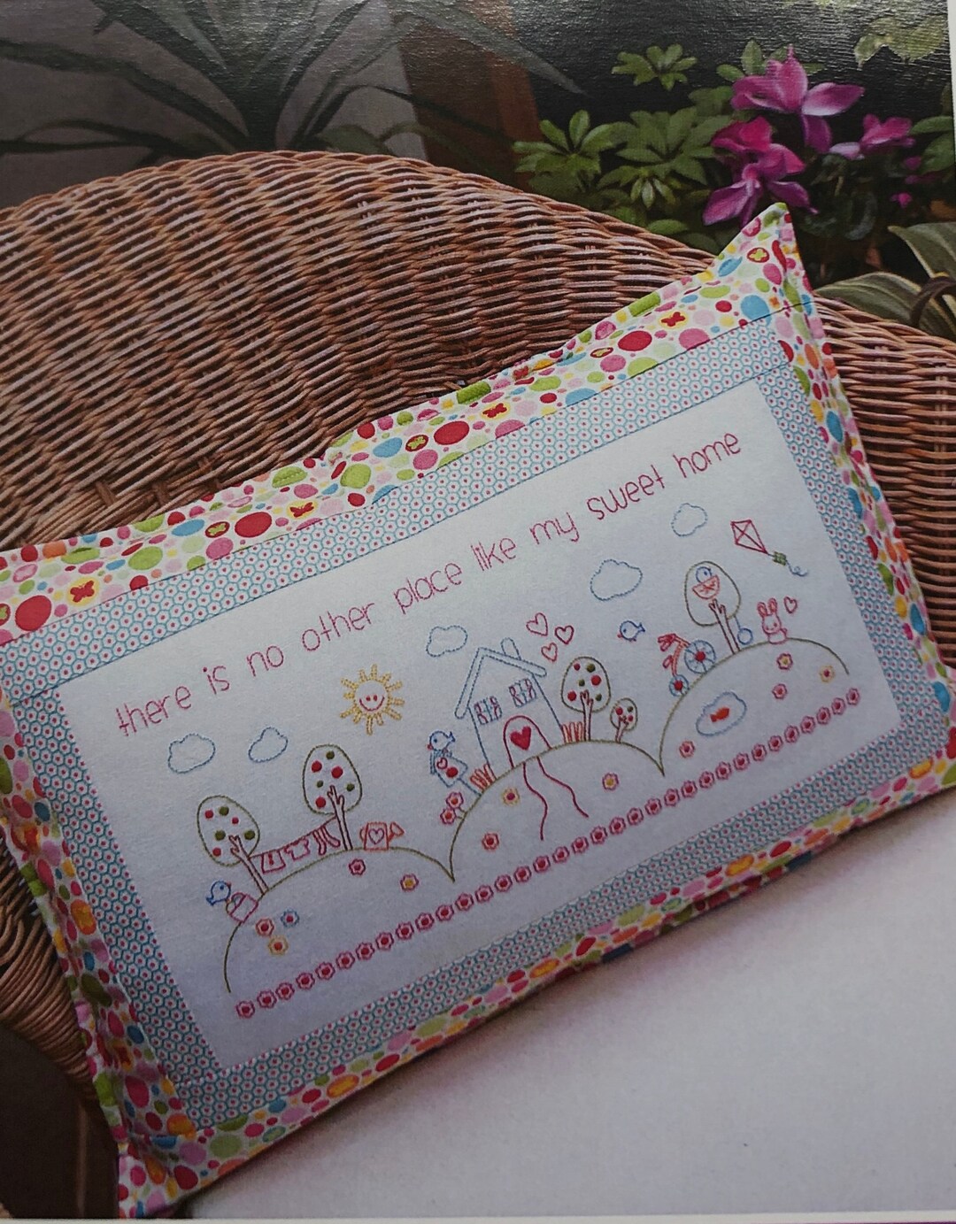 My Sweet Home Pillow Pattern by Melly & Me From Australia, Includes a Pre-printed Stitchery ...