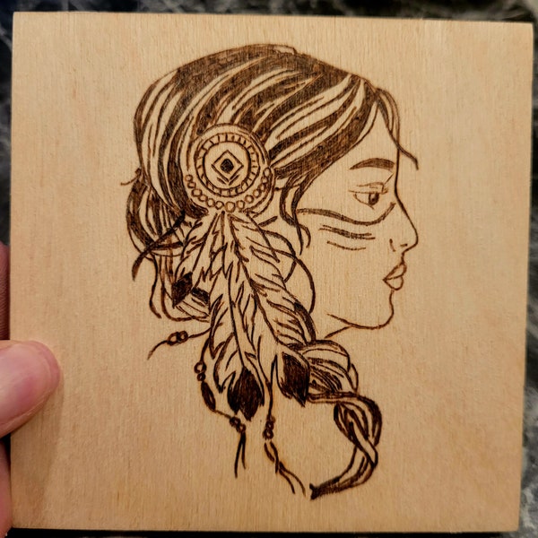 Pyrography Indian - Etsy