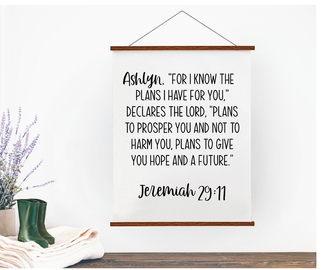 For I Know the Plans I Have for You, Jeremiah 29:11 Hanging Canvas ...