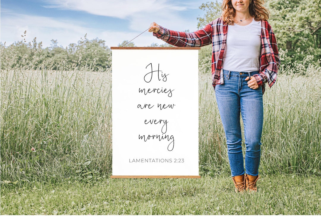 His Mercies Are New Every Morning, Lamentations 3:23, Canvas Wall Art ...