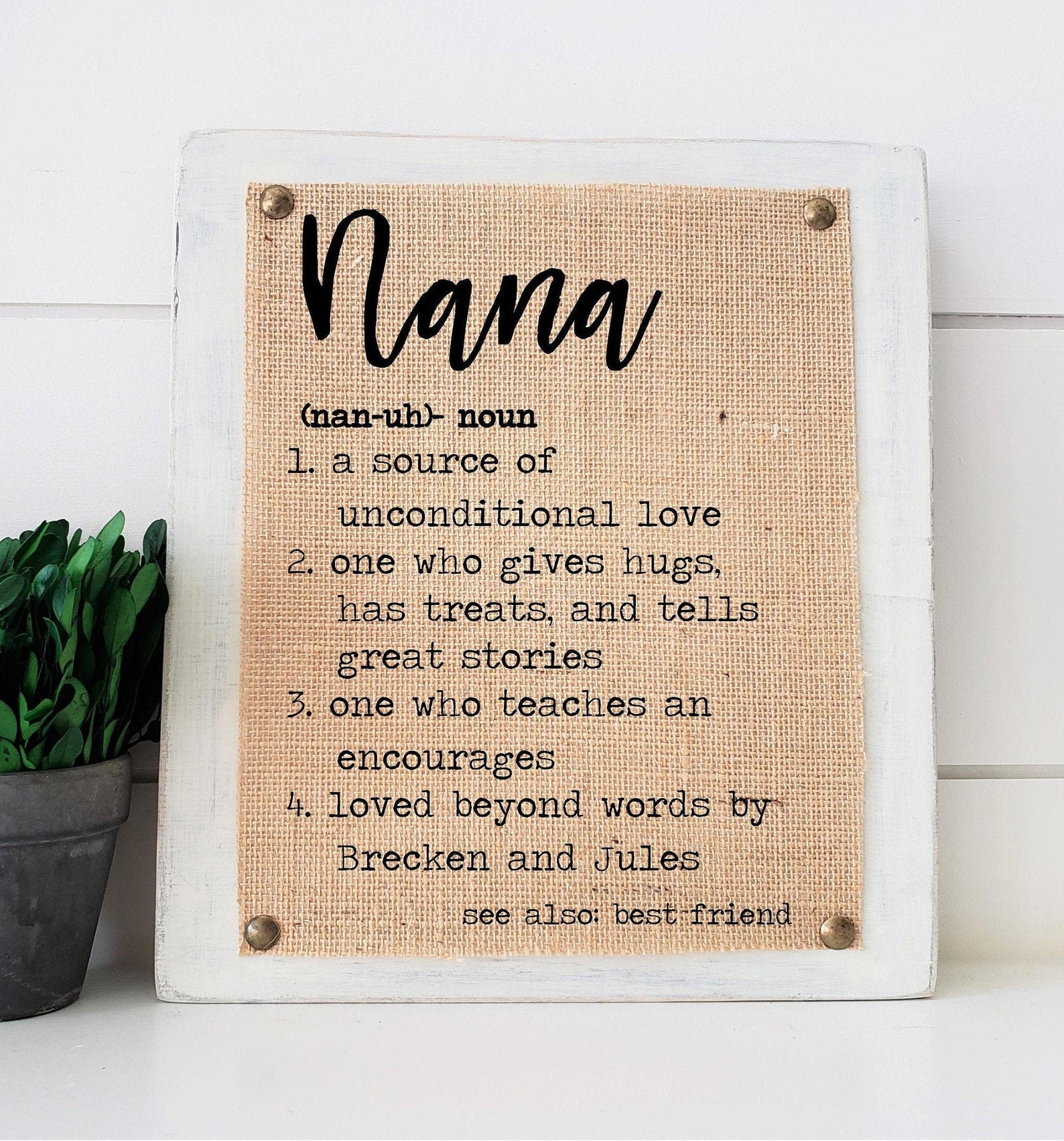 Personalized Nana Gift, Definition Sign for Grandma, Mother's Day Gift ...