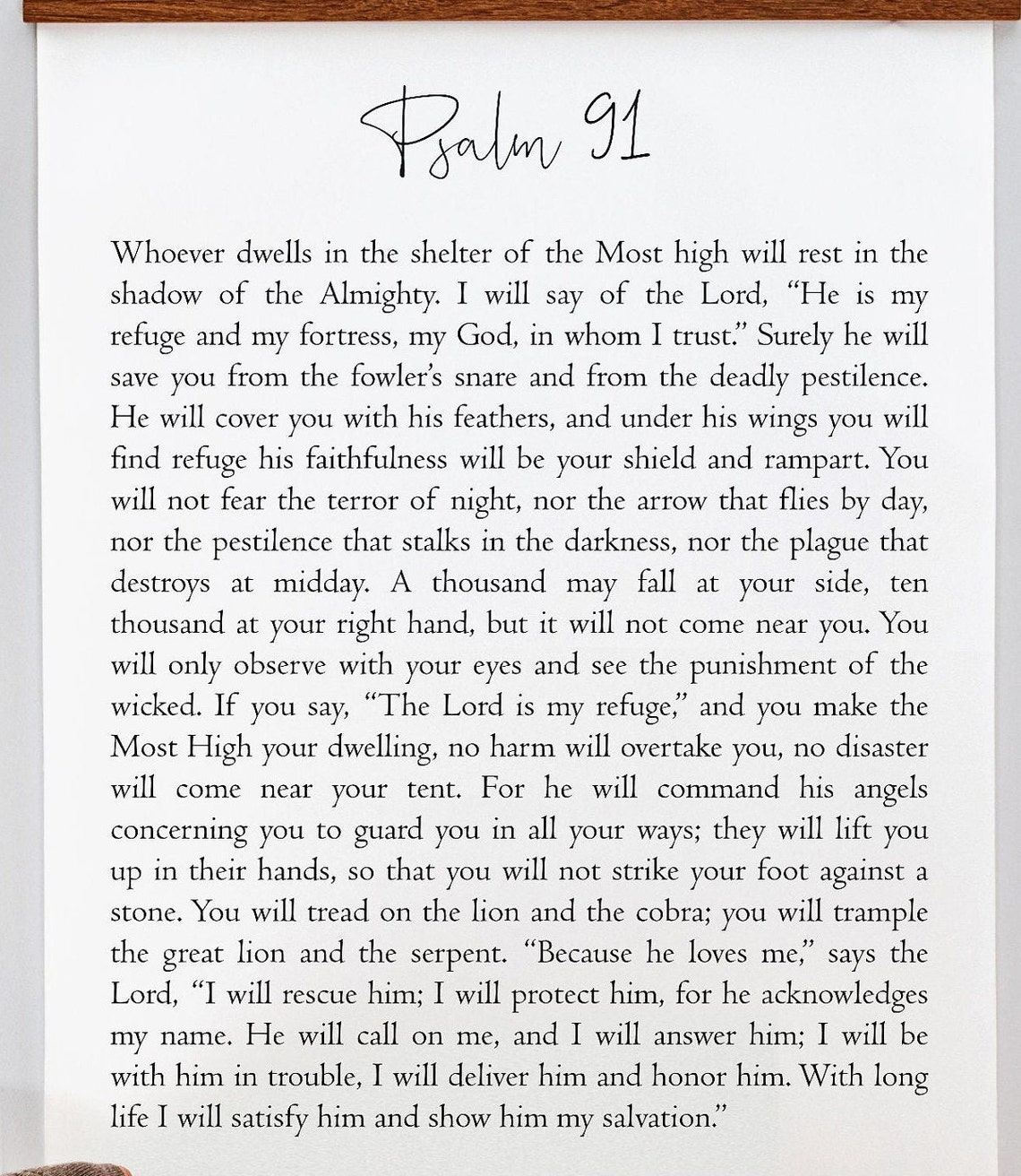 Psalm 91 Psalm 91 Wall Art Psalm 91 Print Bible Verse Wall - Etsy