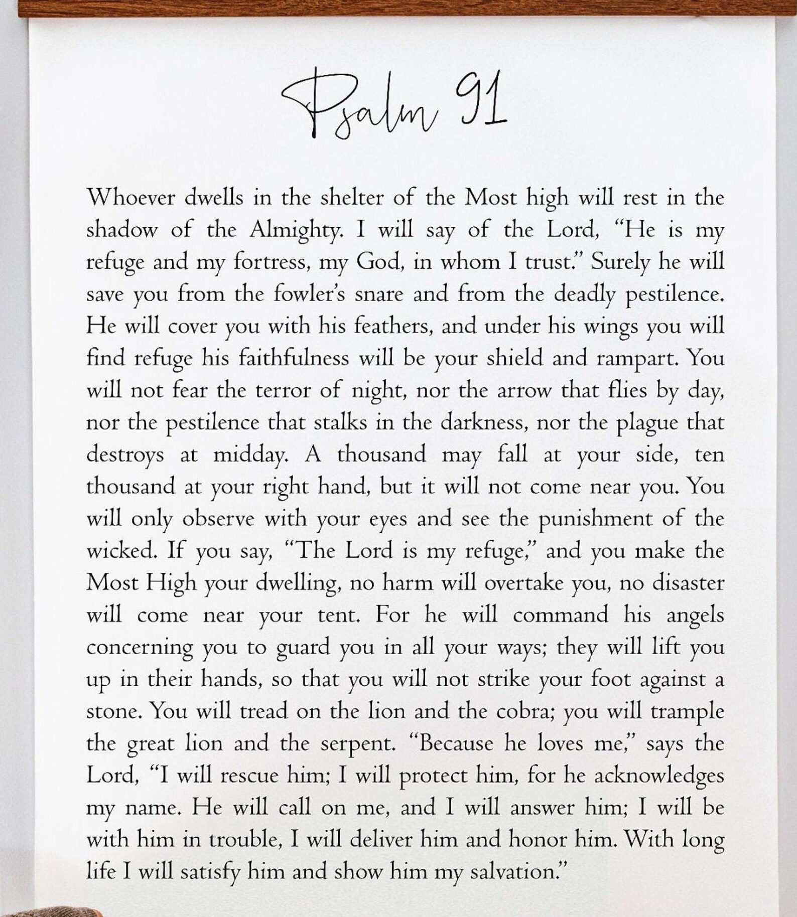 Psalm 91, Psalm 91 Wall Art, Psalm 91 Print, Bible Verse Wall Art ...