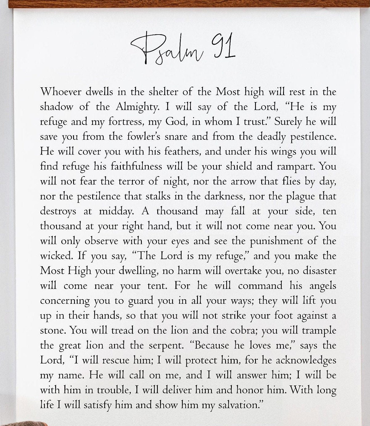Psalm 91, Psalm 91 Wall Art, Psalm 91 Print, Bible Verse Wall Art ...