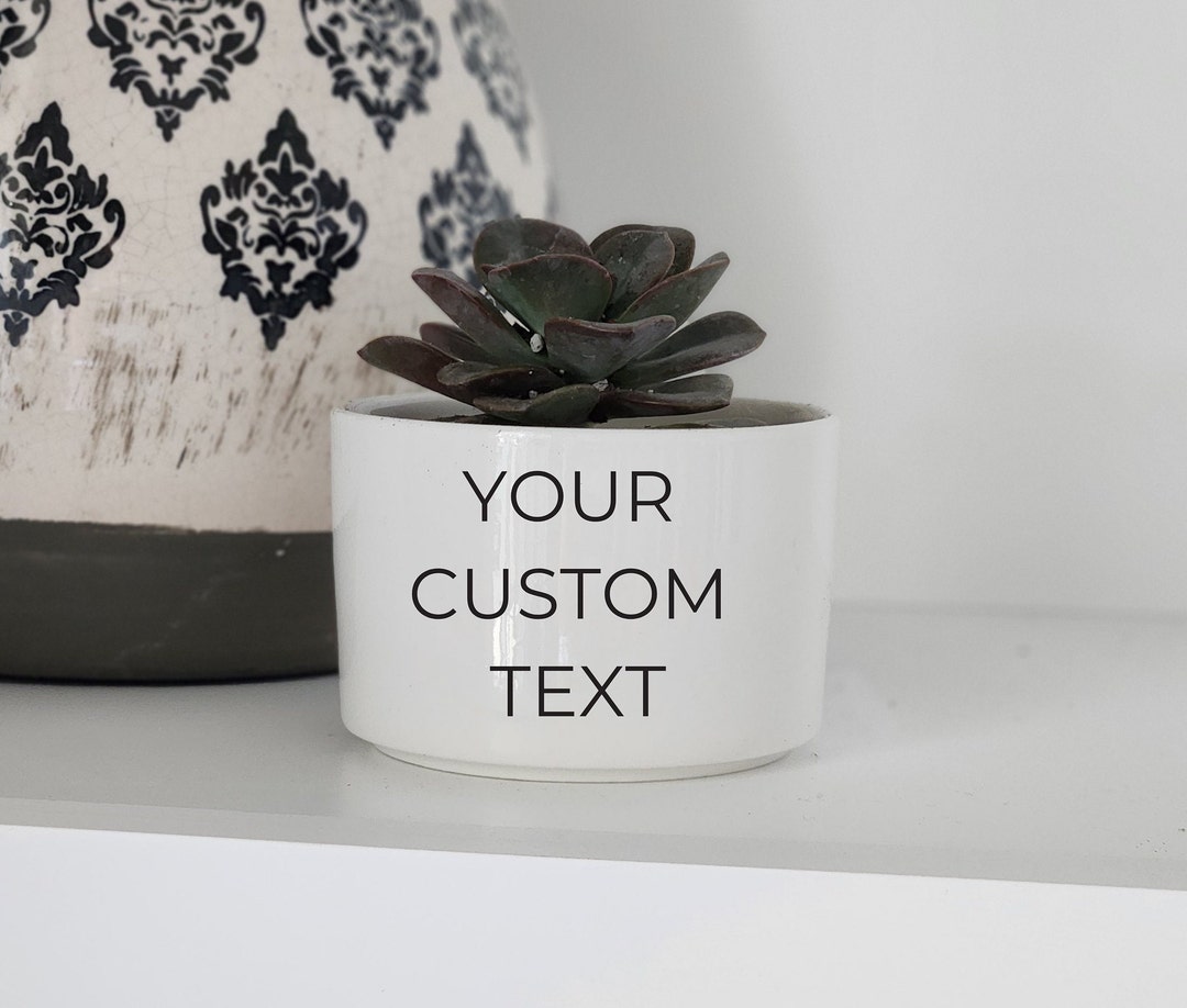 Personalized Planter, Custom Printed Plant Pot, Business Logo Planter ...