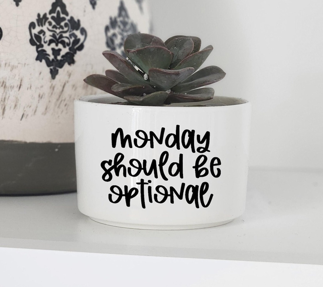 Monday Should Be Optional, Funny Planter, Desk Planter, Gift for ...