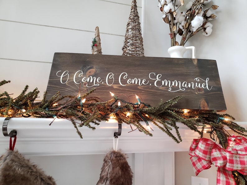 O Come O Come Emmanuel Christmas Sign Christian Christmas - Etsy