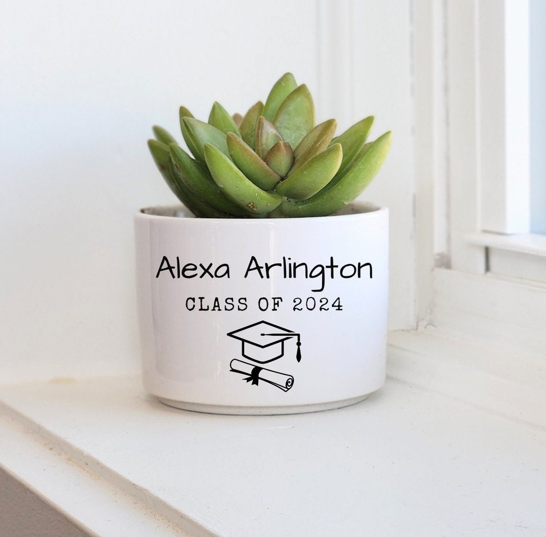 Graduation Gift, Custom Planter, Mini Succulent Pot, College Graduation ...