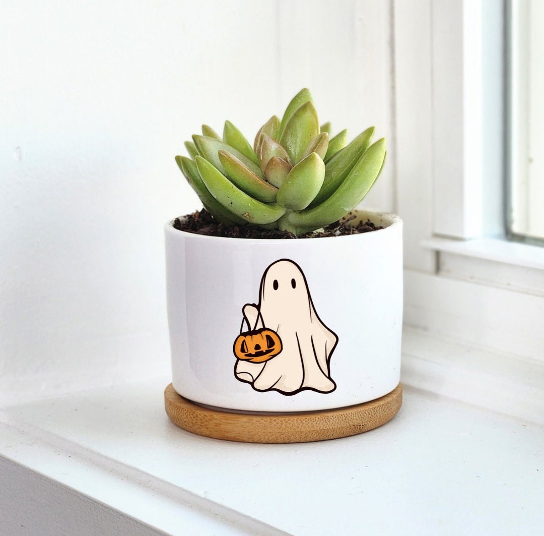 Cute Ghost Planter, Vintage Halloween, Mini Plant Pot, Halloween Decor ...