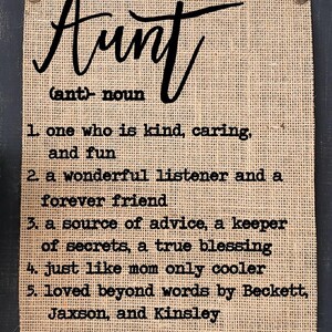 Aunt Definition Print Personalized Gift for Aunt Best Aunt - Etsy
