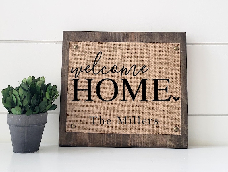 Personalized Housewarming Gift Welcome Home Sign Family Name - Etsy