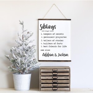 Siblings Definition Sign, Playroom Decor, Kids Room Sign, Playroom Wall ...