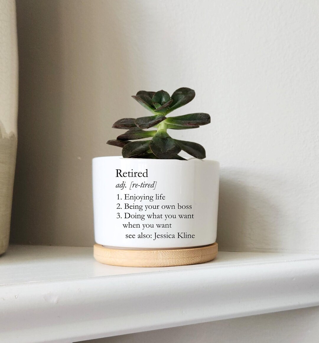 Personalized Retirement Gift, Custom Ceramic Planter, Retirement ...