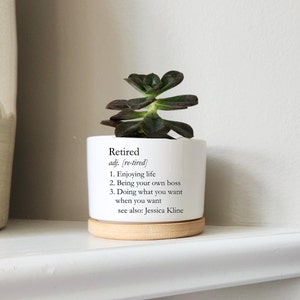 Personalized Retirement Gift, Custom Ceramic Planter, Retirement ...