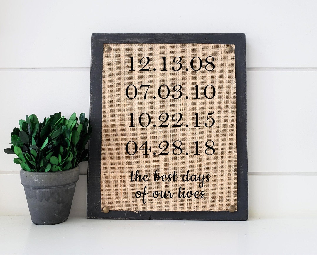 Personalized Gifts, Dates Sign, Important Dates, Anniversary Gifts ...