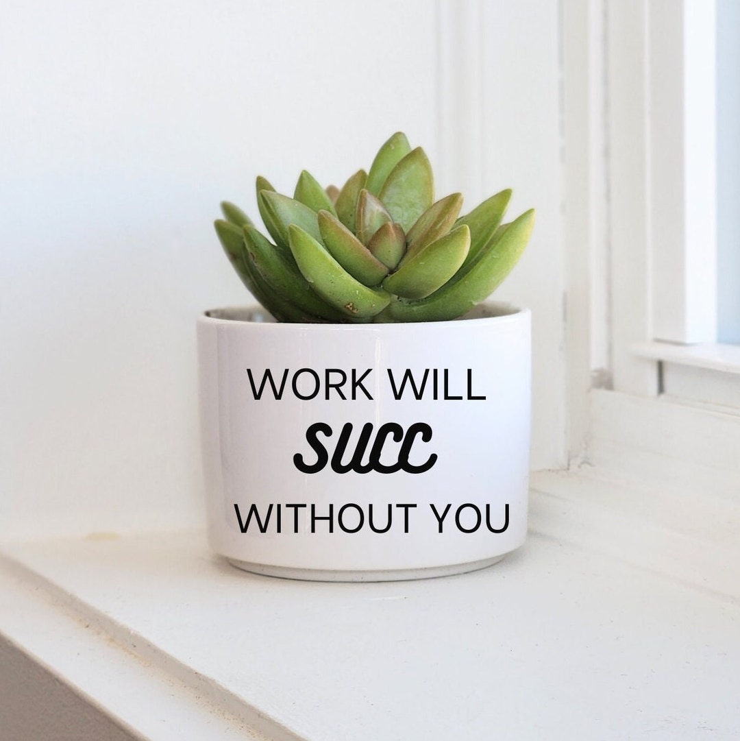 Work Will Succ Without You, Coworker Leaving, Funny Planter, Custom ...