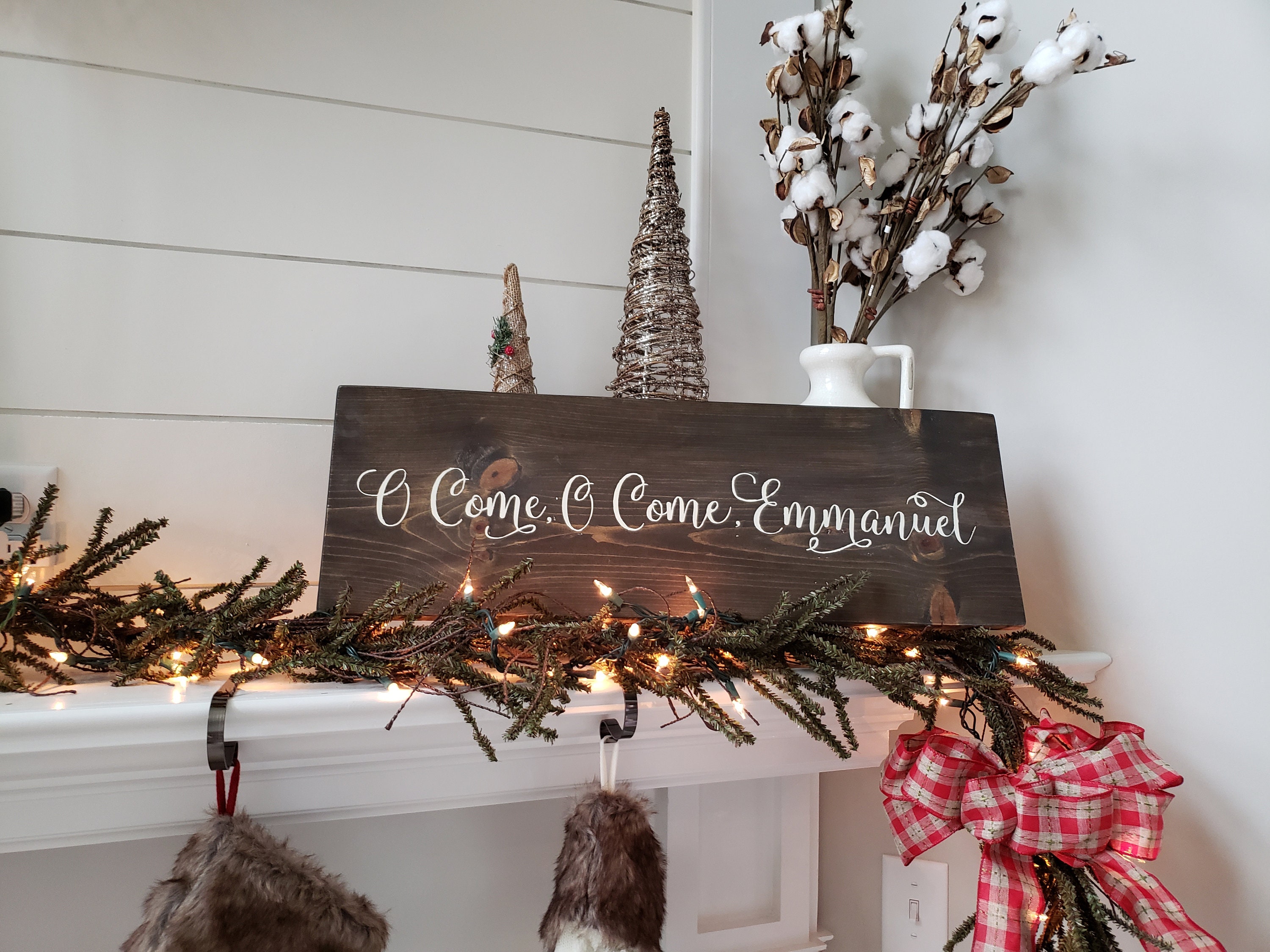 O Come O Come Emmanuel Christmas Sign Christian Christmas - Etsy