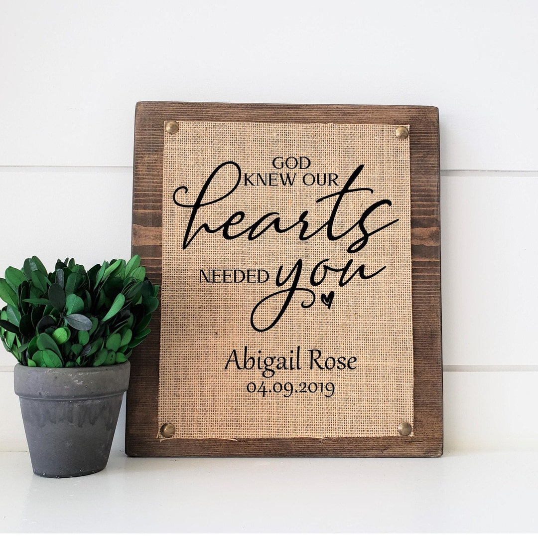 Adoption Gift, New Parents Sign, Custom Print for New Baby ...