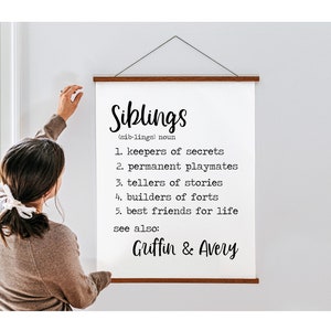 Siblings Definition Sign, Playroom Decor, Kids Room Sign, Playroom Wall ...