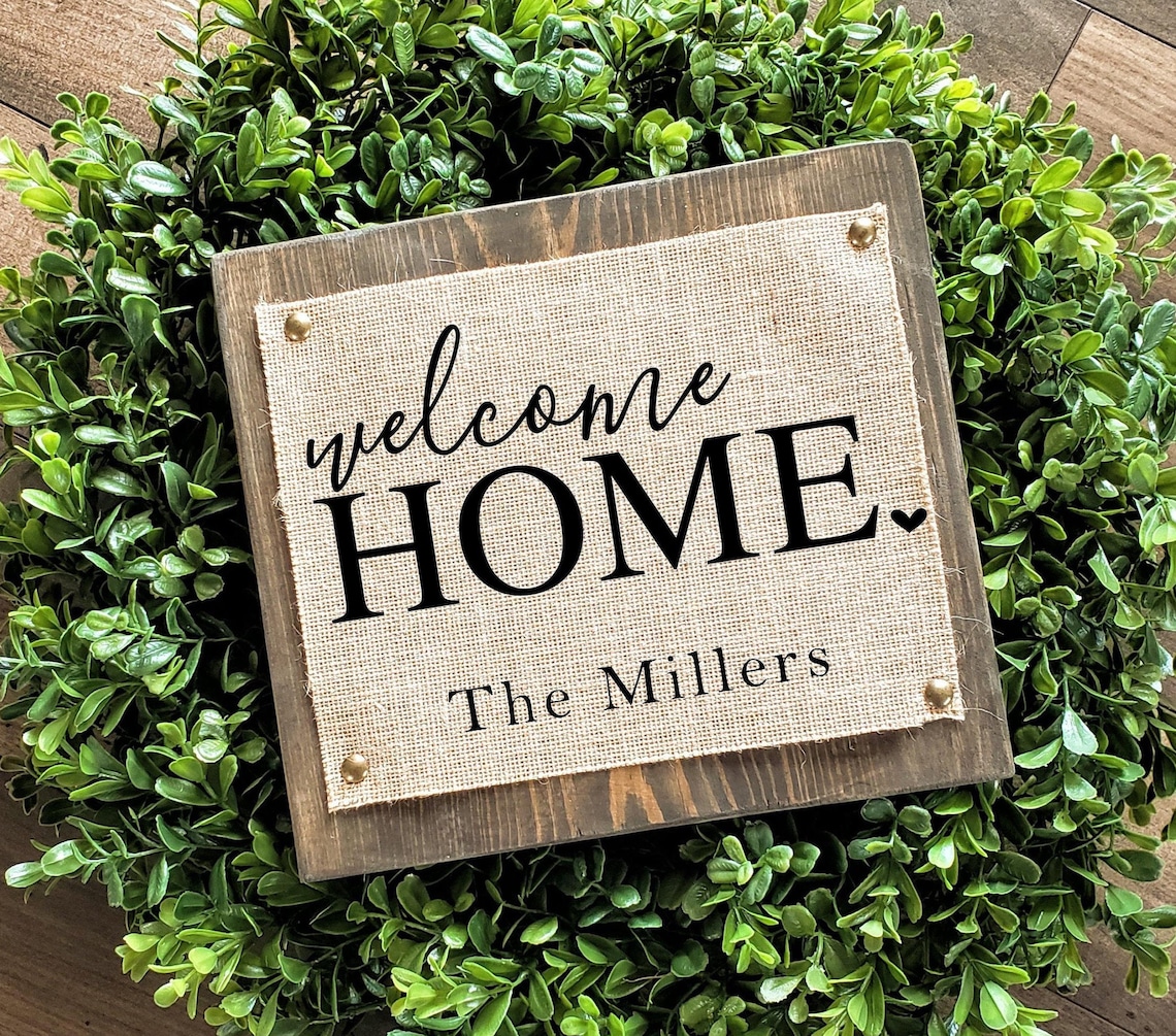 Personalized Housewarming Gift Welcome Home Sign Family Name - Etsy