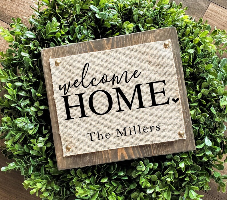 Personalized Housewarming Gift Welcome Home Sign Family Name - Etsy