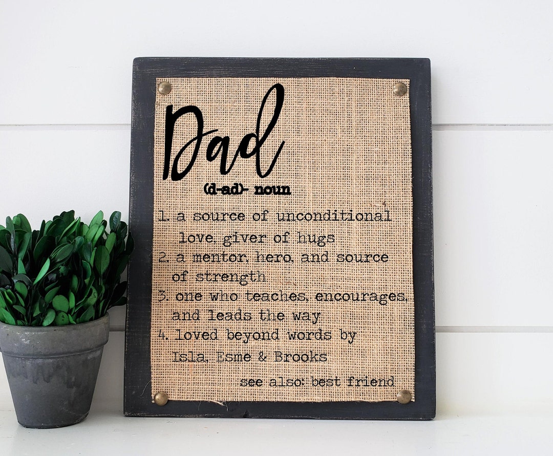 Personalized Gift for Dad, Father's Day Gift, Dad Definition Sign, Sign ...