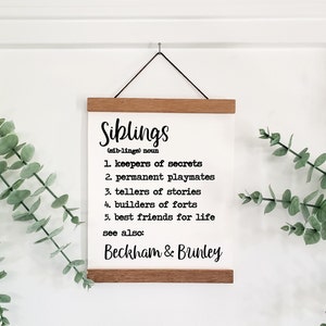 Siblings Definition Sign, Playroom Decor, Kids Room Sign, Playroom Wall ...