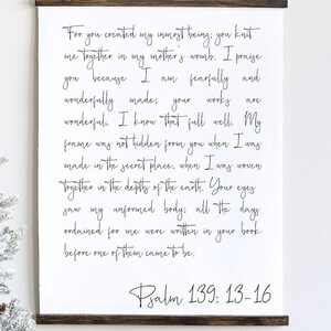 Psalm 139 Print, Psalm 139 Wall Art, Bible Verse Poster, Bible Verse ...