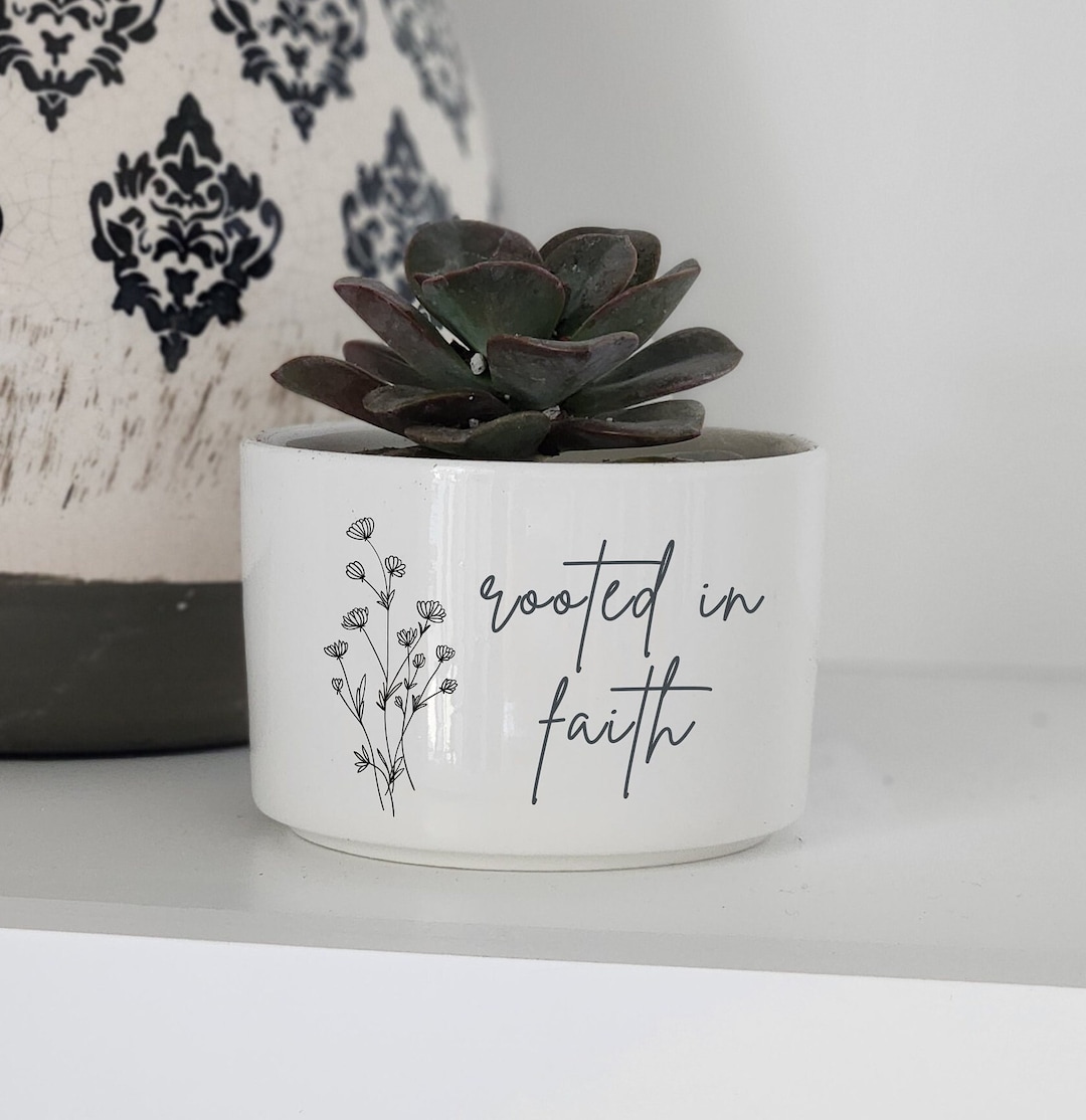 Rooted in Faith, Custom Planter, Bible Study Gifts, Christian Gift ...