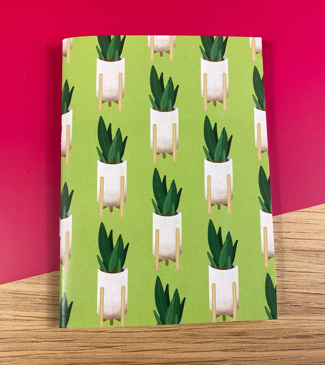 Plant Lover Succulent Green Potted Plant Repeating Pattern Journal ...