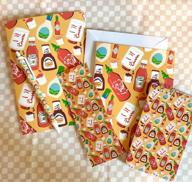 Sauce Boss Ketchup Bbq Ranch Sriracha Hot Tobasco Dip Pattern Laminated ...