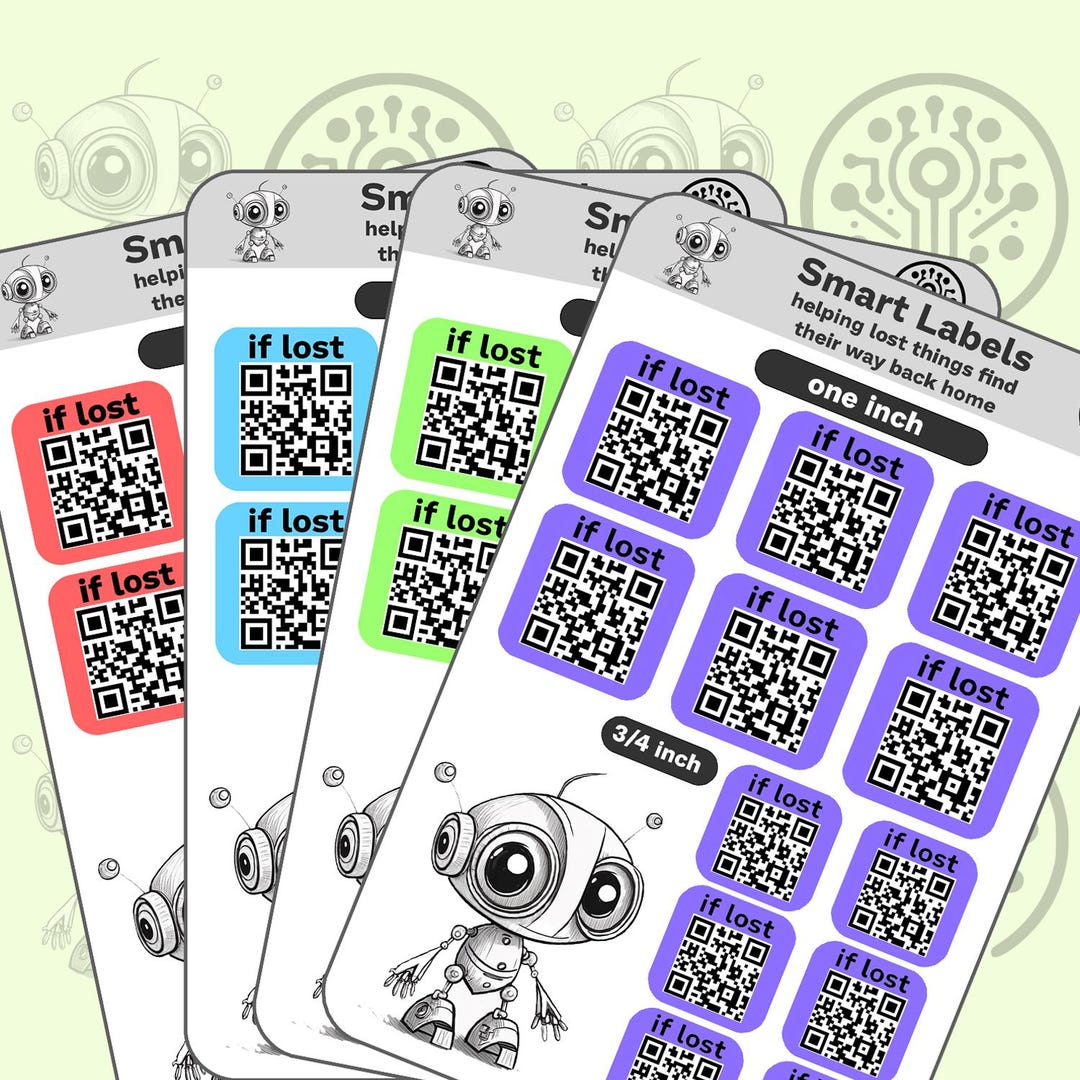 QR Code Lost and Found Labels: Water-resistant Smart Tags, 24 Pack - Etsy