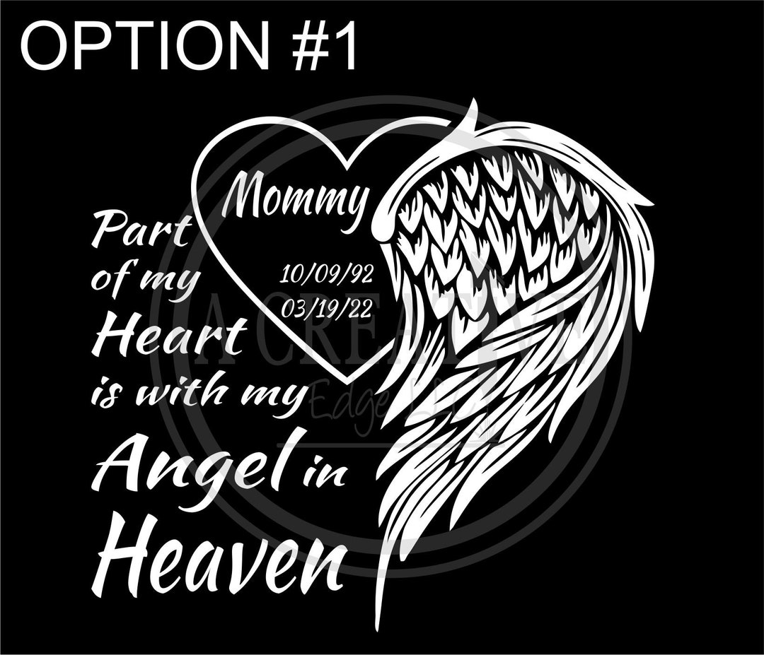 Personalized Angel in Heaven Car Decal With Name and Dates #3 - Etsy