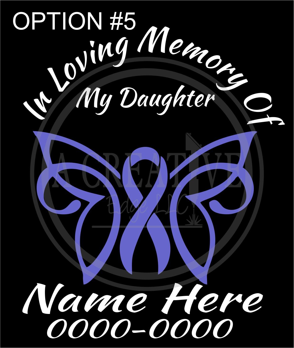 Personalized in Loving Memory Butterfly Cancer Ribbon Car Decal With ...