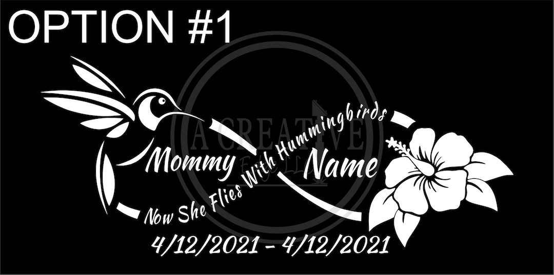 Personalized Now She Flies With Hummingbirds Infinity Sign Car Decal Car Decal With Name and ...