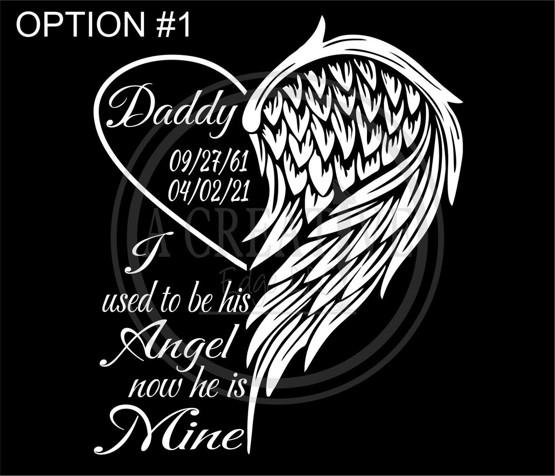 Personalized Memorial Car Decal: Heart, Wings, Name & Dates #1 - Etsy