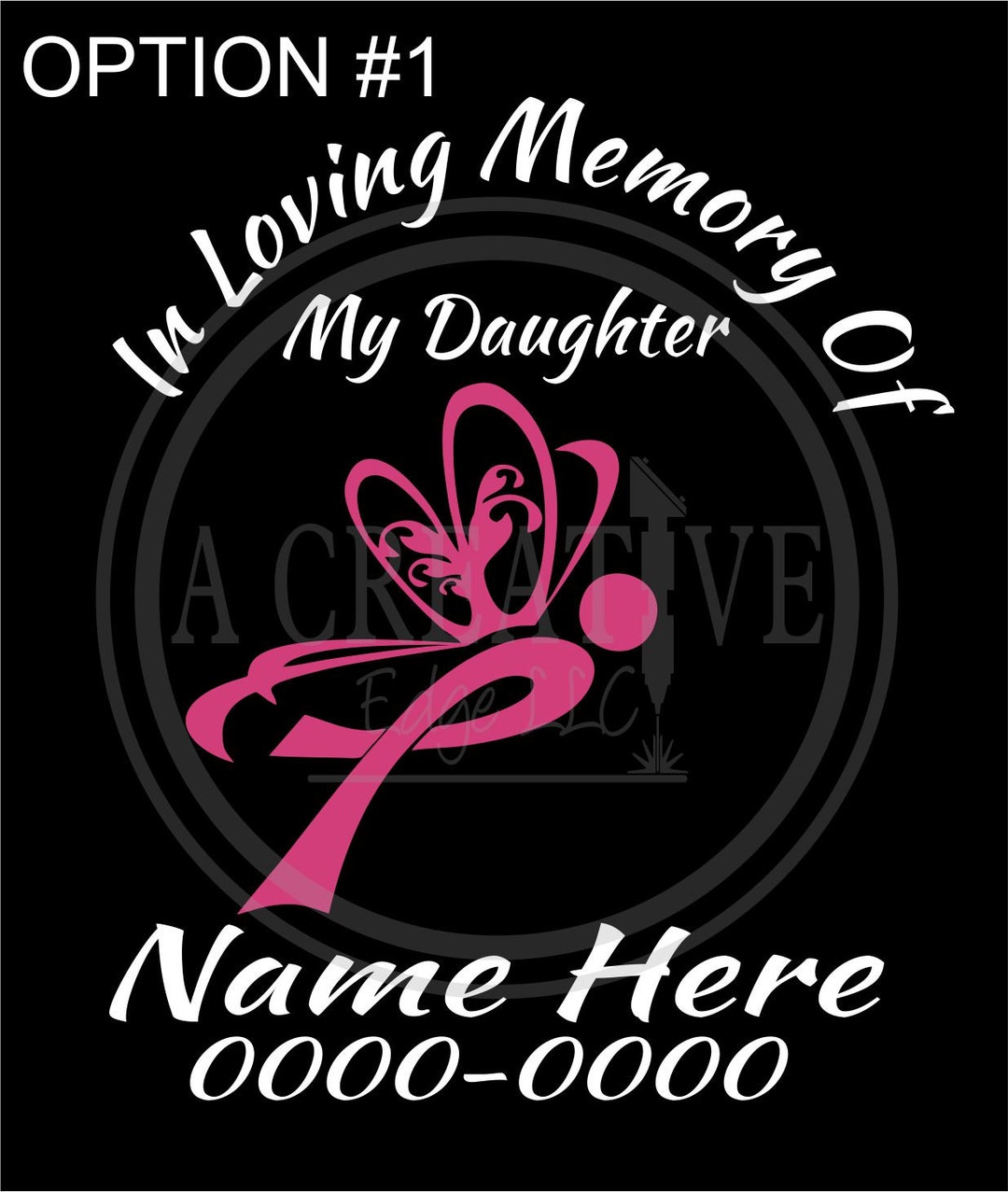 Personalized in Loving Memory Butterfly Cancer Ribbon Car Decal With ...