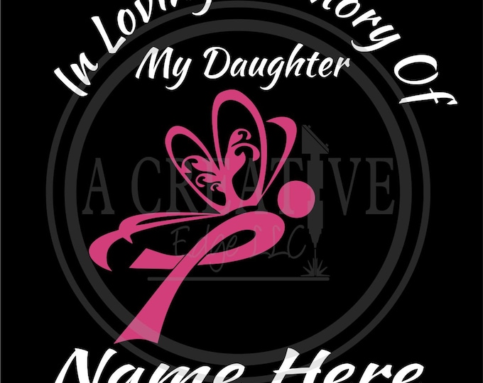 Personalized in Loving Memory Butterfly Cancer Ribbon Car Decal With ...