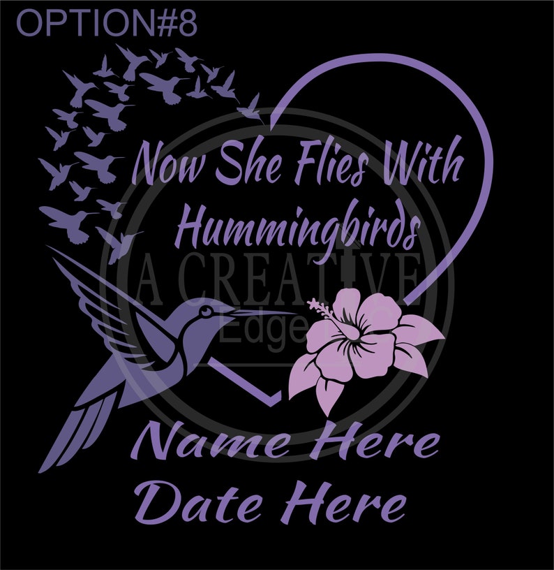 Personalized Heart Shaped With Hummingbirds Now She Flies With ...