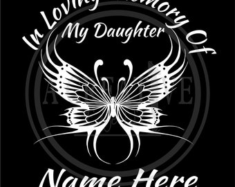 Custom in Loving Memory Memorial Butterfly Flying Die Cut Decal Sticker ...