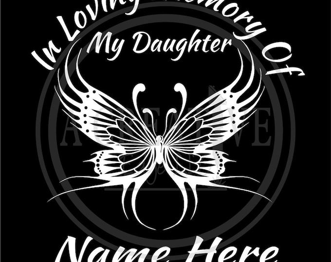 Personalized in Loving Memory Butterfly Car Decal With Name and Dates ...