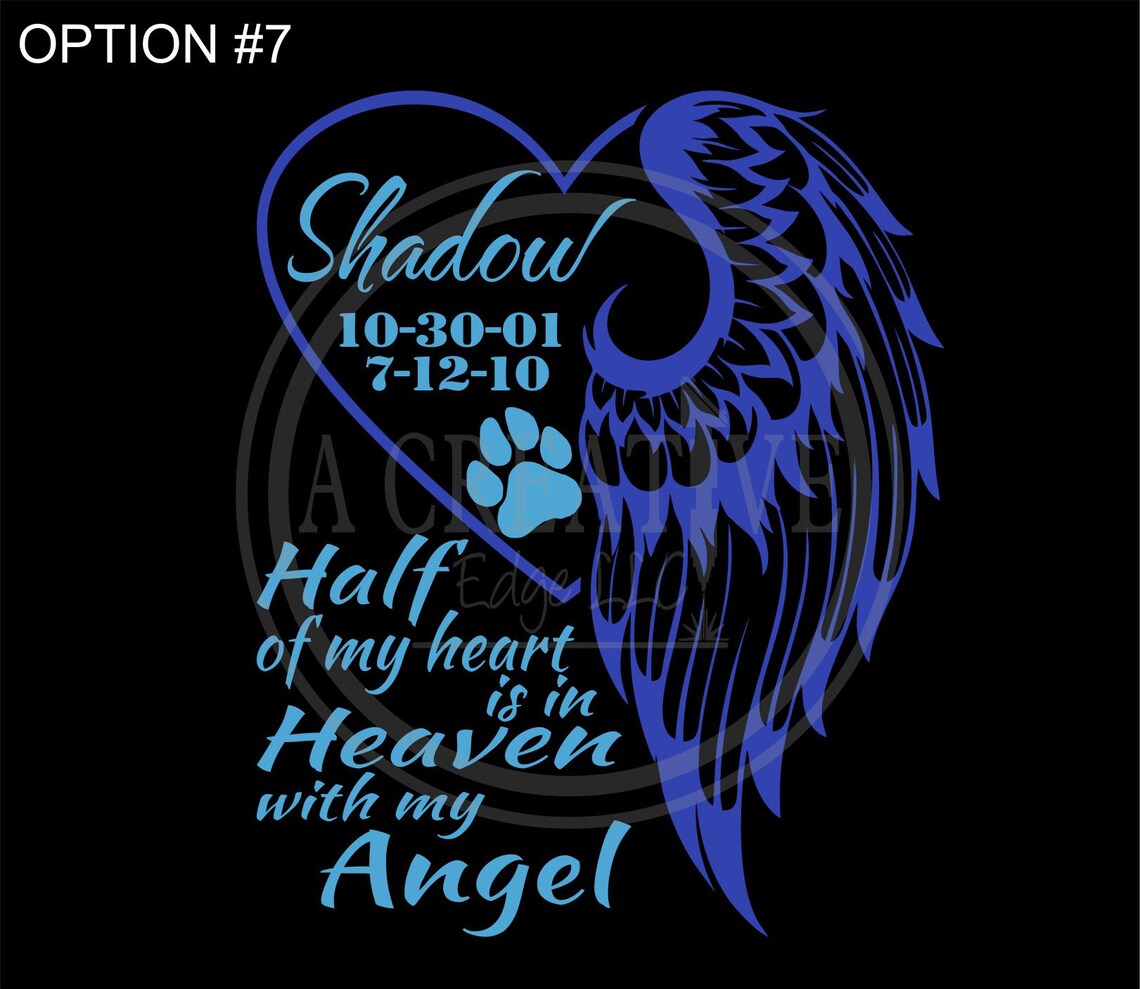 Personalized Angel Paw Print Car Decal: Memorial Name & Dates - Etsy