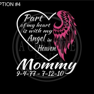 Personalized Part of My Heart is With My Angel in Heaven Car Decal Car ...