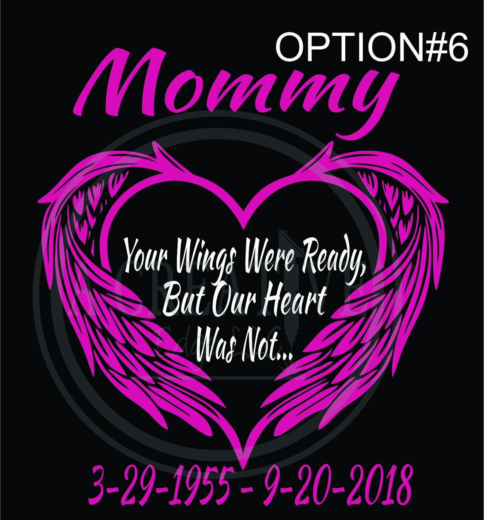 Personalized Wings With Heart Car Decal #1: Memorial Name & Dates - Etsy