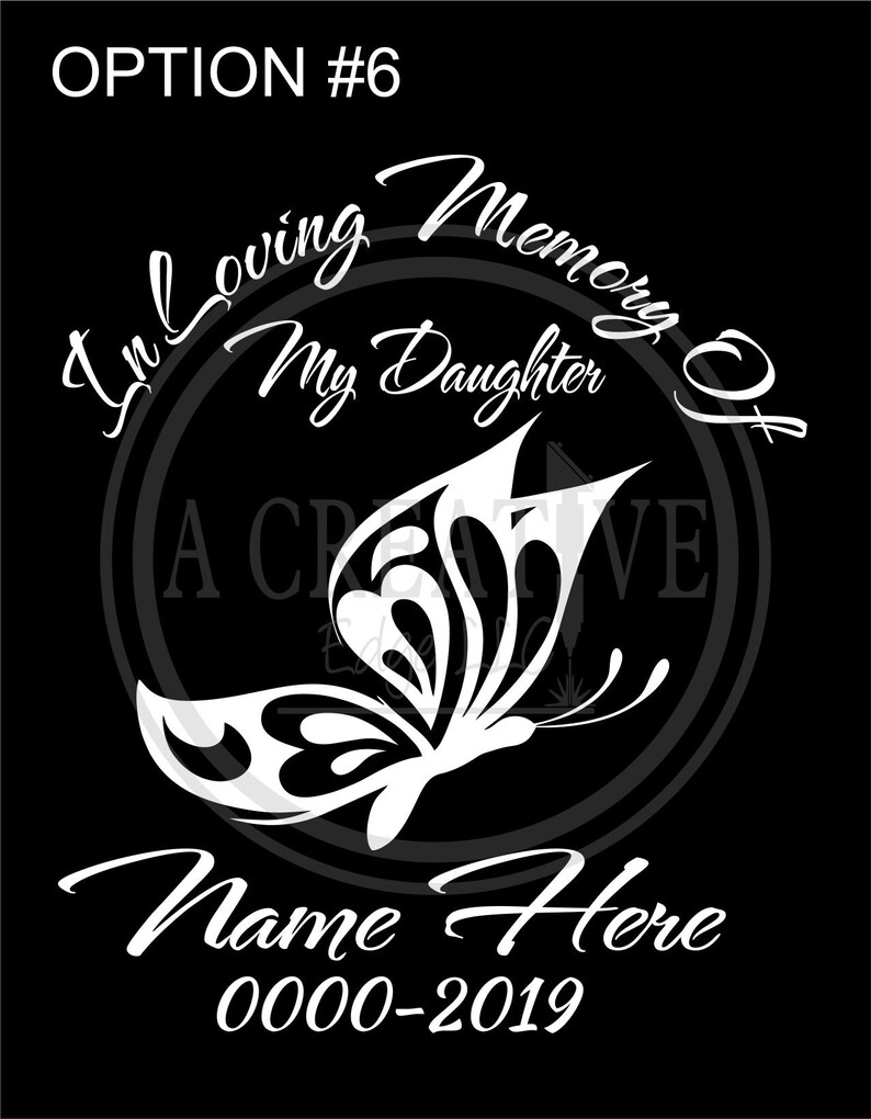 Personalized in Loving Memory Butterfly Car Decal With Name and Dates ...