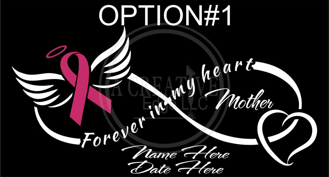 Personalized Cancer Ribbon Car Decal: Forever in My Heart, Infinity ...