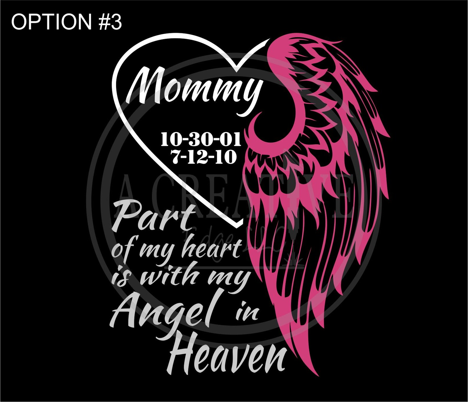 Personalized Part of My Heart is With My Angel in Heaven Car Decal Car ...