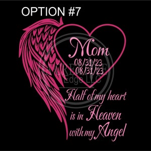 Personalized Memorial Car Decal #3: Heart, Wings, Name & Dates - Etsy