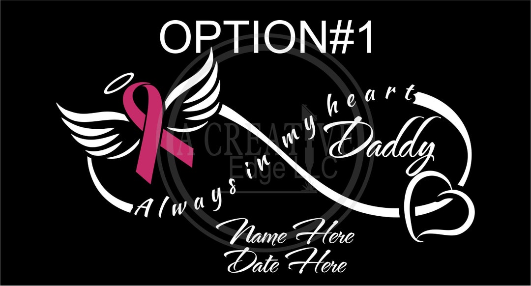 Personalized Cancer Ribbon Car Decal: Infinity Heart Design - Etsy