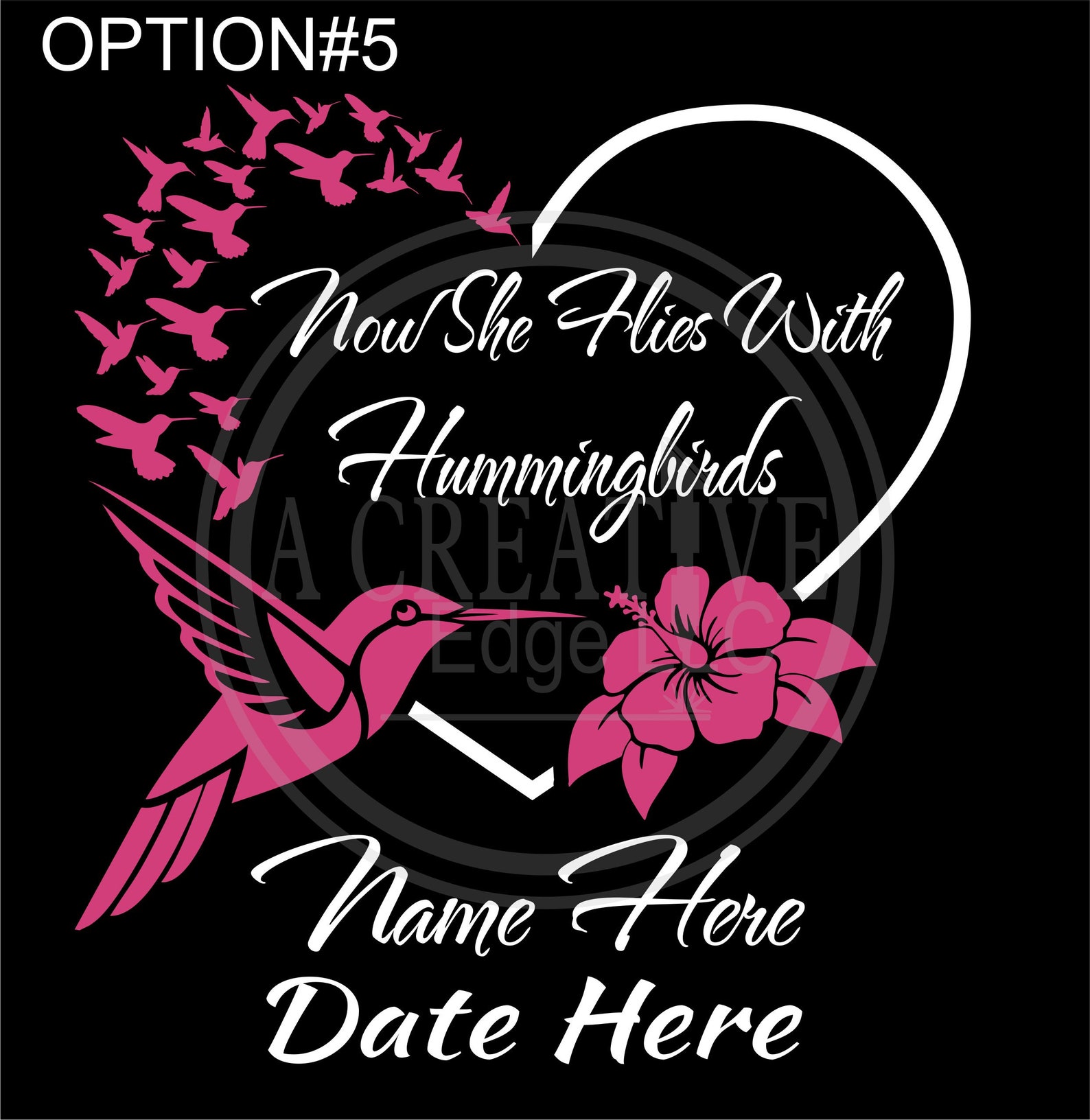 Personalized Heart Shaped With Hummingbirds Now She Flies With ...